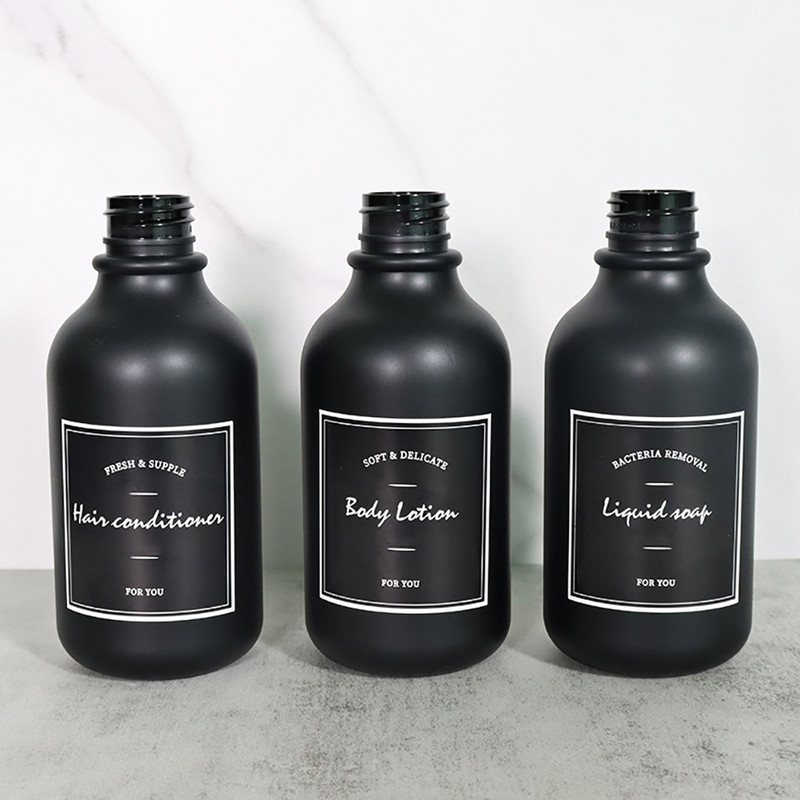 300 Ml дозатор за сапун шампоан балсам за измиване на тяло контейнер черна празна бутилка за